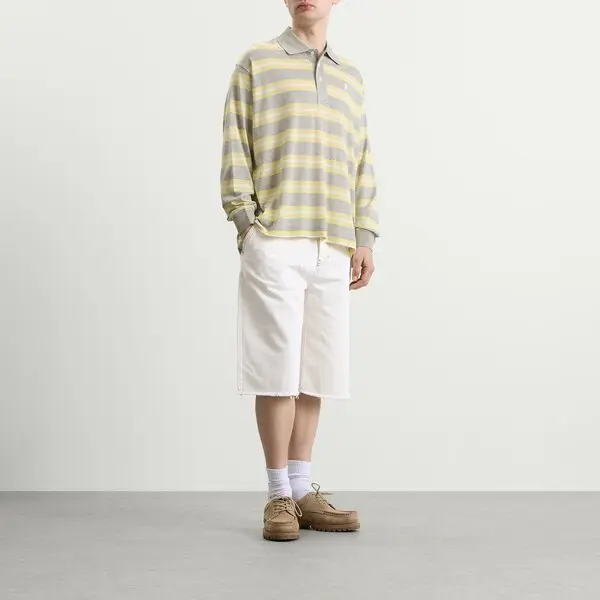AMI Paris Mercerised Jersey Adc Stripe Polo