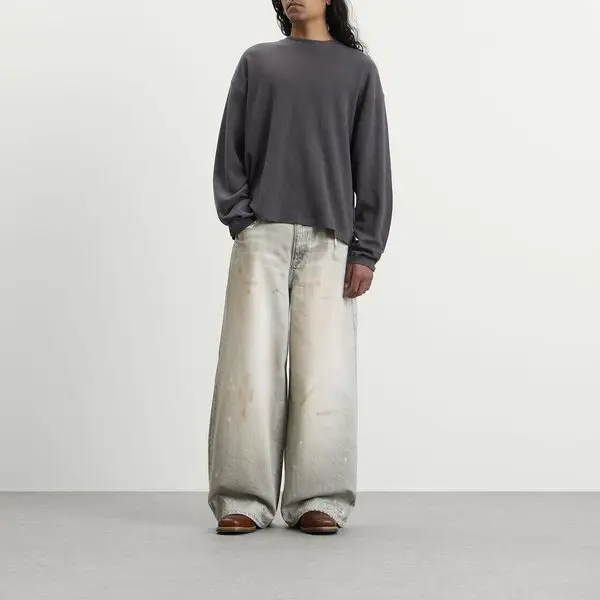 WON HUNDRED Steven Long Sleeve Ribbed T-shirt - Asphalt