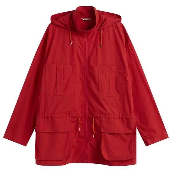 Auralee Cotton Lawn Hooded Blouson - Red