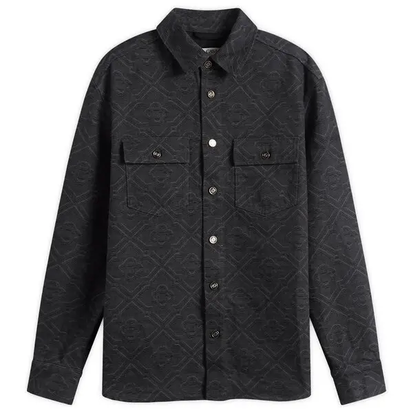 Casablanca Laser Monogram Denim Shirt - Black