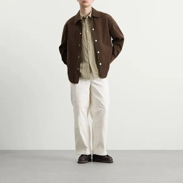 AMI Paris Suede Buttoned Overshirt