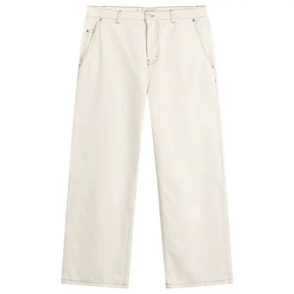 AMI Paris Light Denim Wide Fit Jeans - White