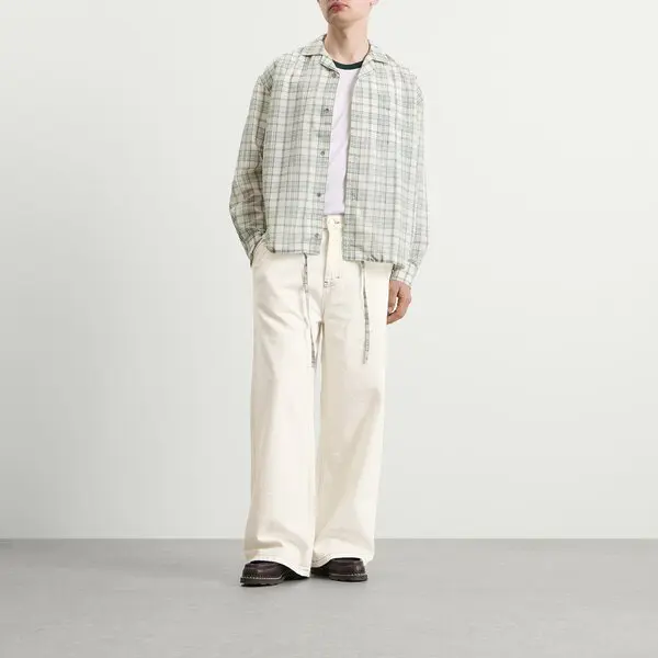 AMI Paris Light Wash Wide Leg Jeans