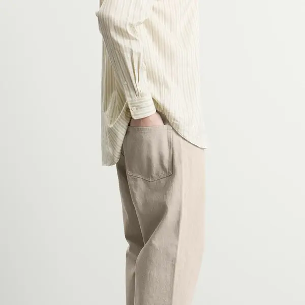 Auralee Faded Hard Twist Denim Wide Pants - Light Gray