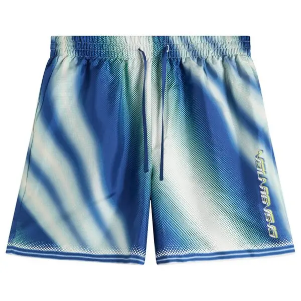 Casablanca Flaming Tennis Ball Silk Shorts - Blue