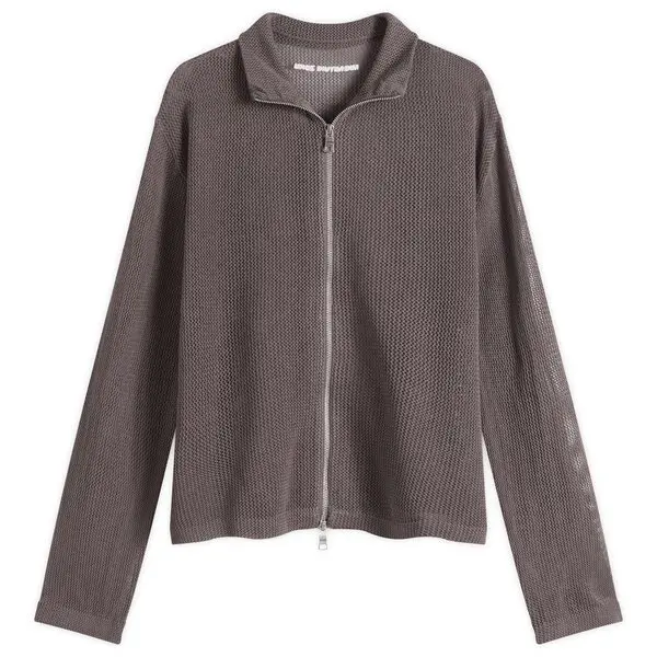 MKI MIYUKI ZOKU Linen Loose Knit Track Jacket - Espresso