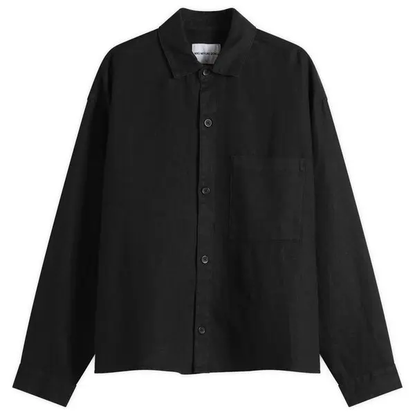 MKI MIYUKI ZOKU Linen Box Dress Shirt - Black