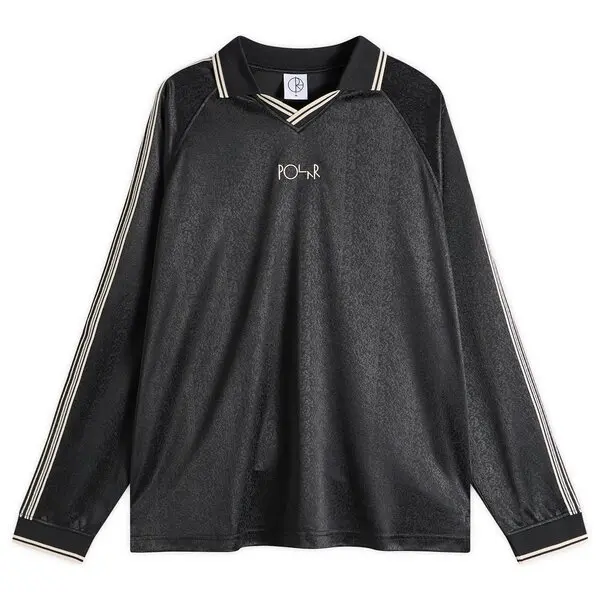 POLAR SKATE CO. Davie Long Sleeve Football Shirt - Black