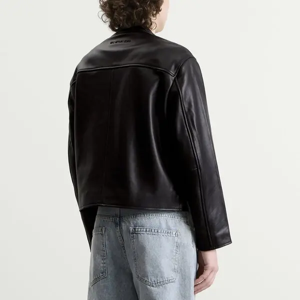MKI MIYUKI ZOKU Cropped Leather Racer Jacket