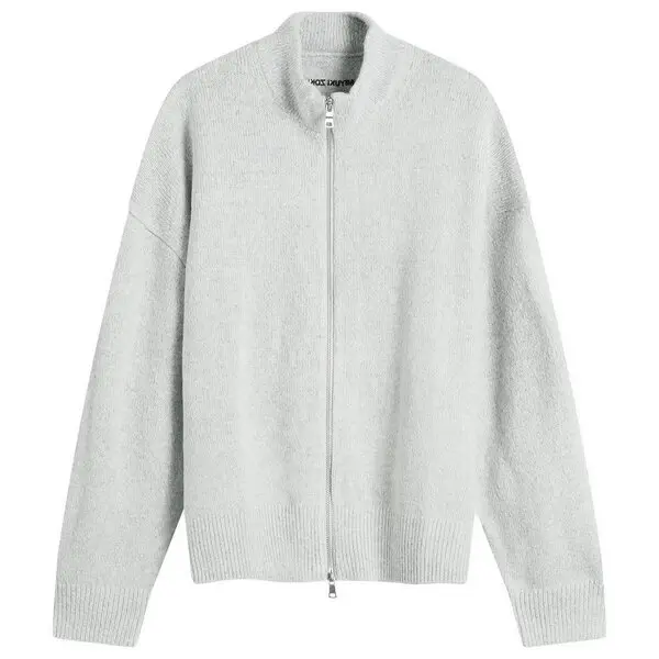 MKI MIYUKI ZOKU Mohair Blend Knit Track Jacket - Light Grey