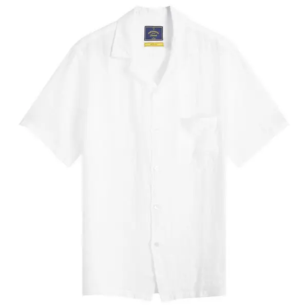 Portuguese Flannel Linen Camp Vacation Shirt - White