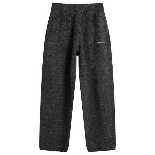 MKI MIYUKI ZOKU Mohair Blend Knit Wide Leg Joggers - Charcoal