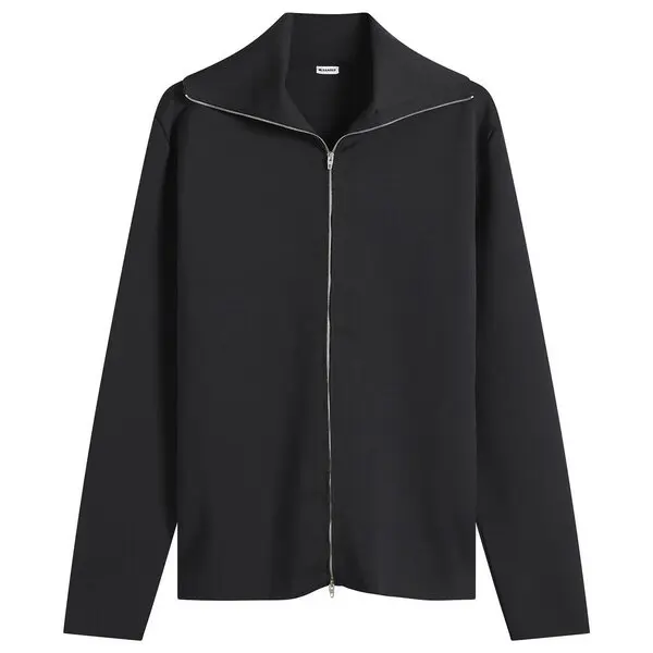 JIL SANDER Compact Zip Through Knit - Black