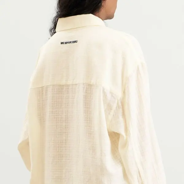 MKI MIYUKI ZOKU Loose Weave Check Box Dress Shirt