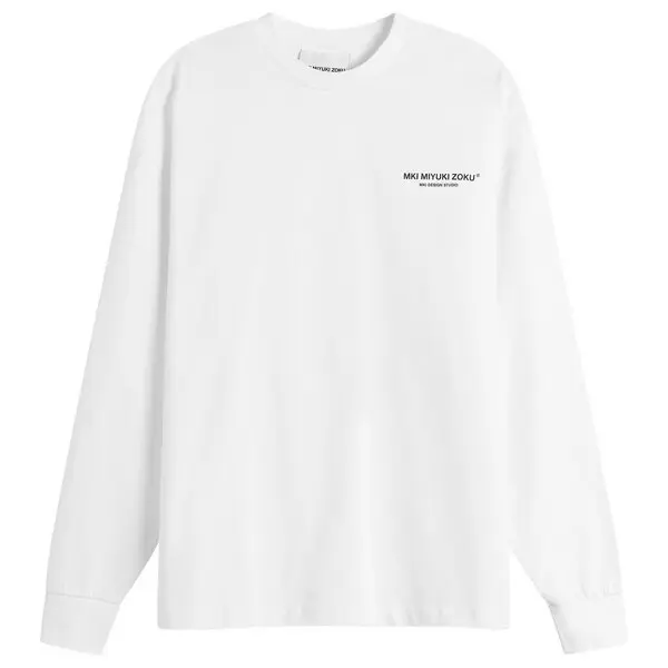 MKI MIYUKI ZOKU Design Studio Long Sleeve T-shirt - White