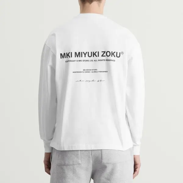 MKI MIYUKI ZOKU Design Studio Long Sleeve T-shirt - White