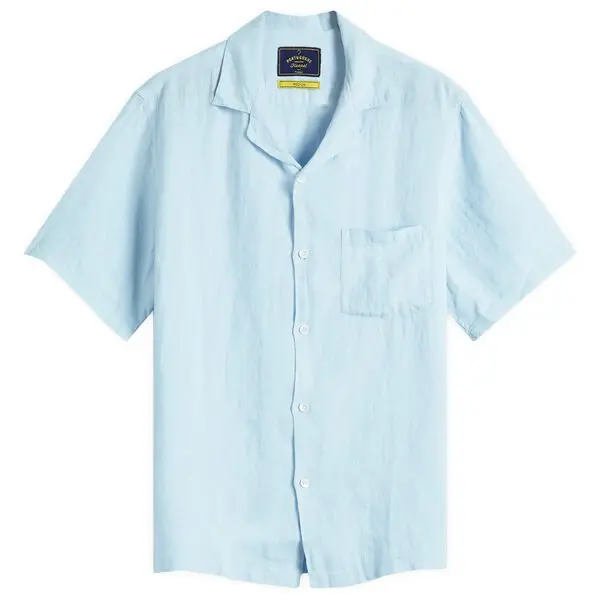 Portuguese Flannel Linen Camp Vacation Shirt - Sky