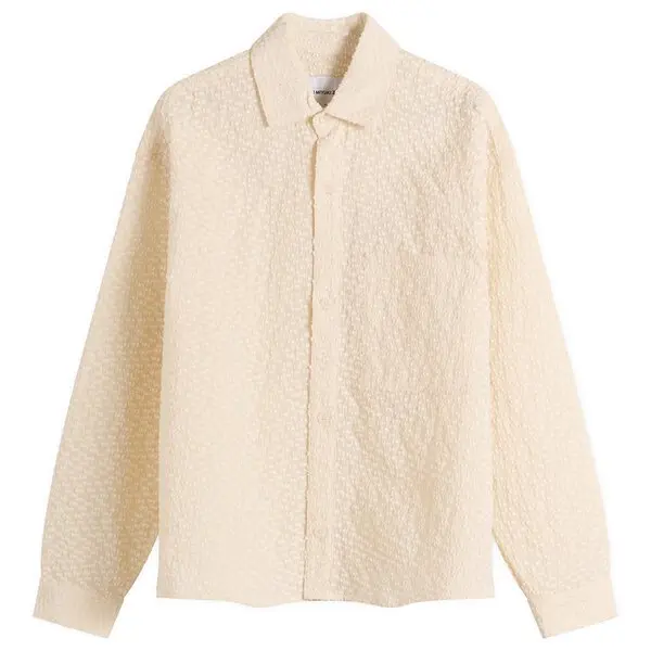 MKI MIYUKI ZOKU Ribbon Jacquard Box Dress Shirt - Ecru