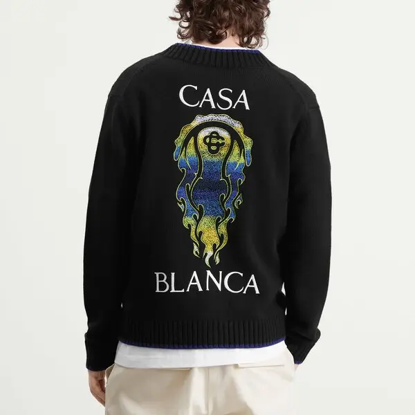 Casablanca Flaming Tennis Ball Cardigan