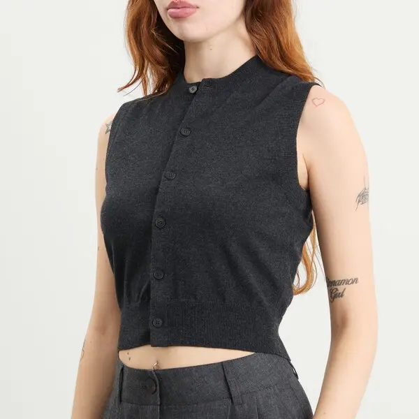Auralee High Twist Wool Knit Vest