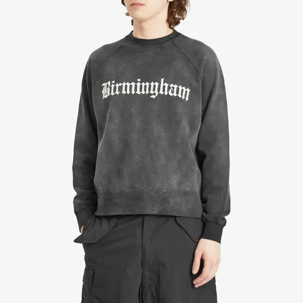 BEAMS Faded Print Raglan Sweat