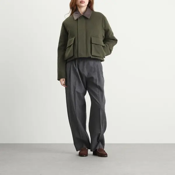 Auralee Flannel Padded Short Jacket
