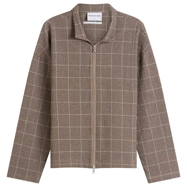 MKI MIYUKI ZOKU Seersucker Check Track Jacket - Brown