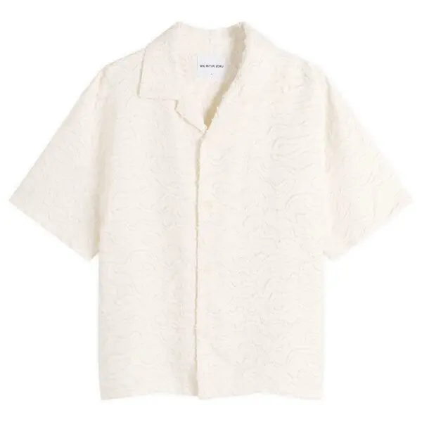 MKI MIYUKI ZOKU Jacquard Fringe Vacation Shirt - Bone