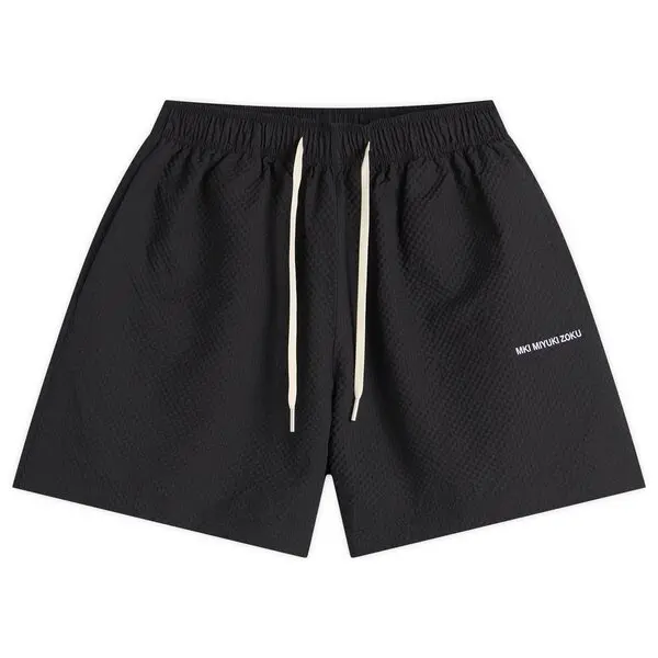 MKI MIYUKI ZOKU Presented End. Seersucker Shorts - Black