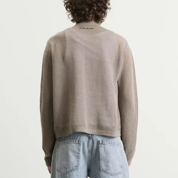 MKI MIYUKI ZOKU Linen Loose Knit Track Jacket - Taupe