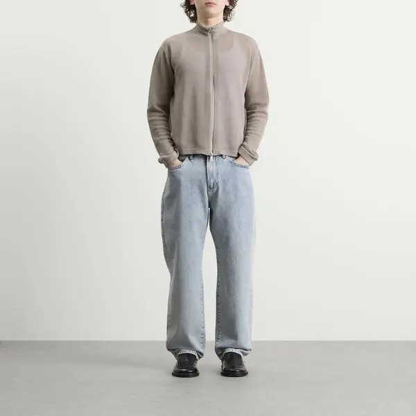MKI MIYUKI ZOKU Linen Loose Knit Track Jacket - Taupe