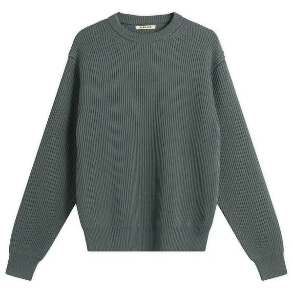 Auralee Soft Rib Knit Pullover - Grey