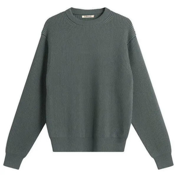 Auralee Soft Rib Knit Pullover - Grey