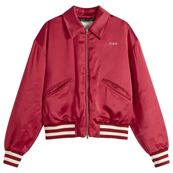 SECOND / LAYER Aces Satin Club Souvenir Jacket - Red