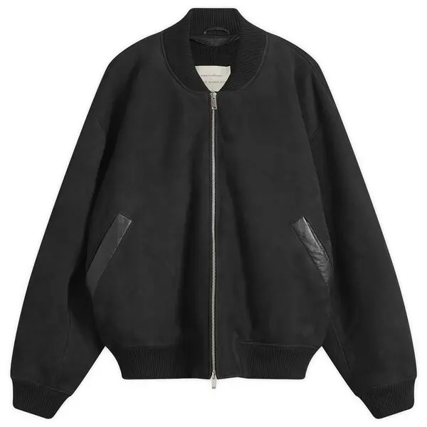 Studio Nicholson Shearling Leather Bomber Jacket - Black