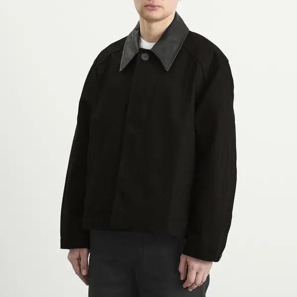 Studio Nicholson Dover Leather Collar Canvas Barn Jacket
