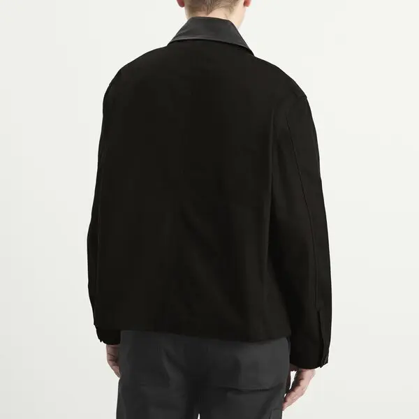 Studio Nicholson Dover Leather Collar Canvas Barn Jacket