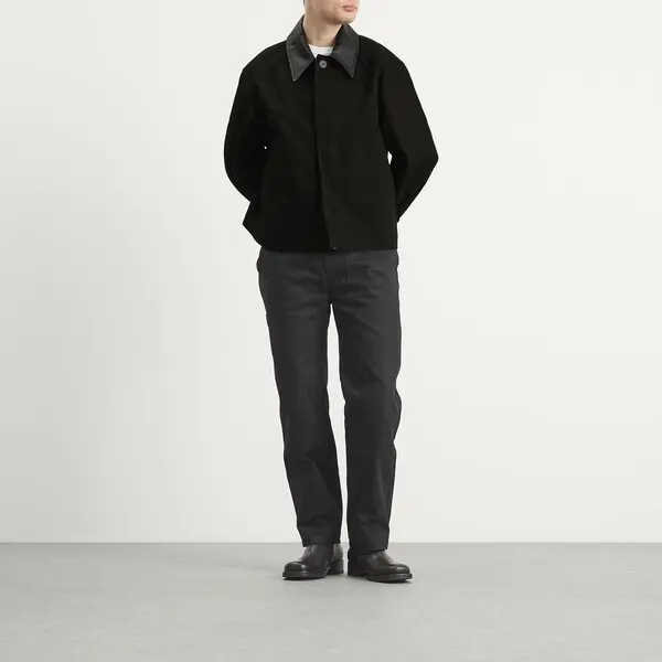 Studio Nicholson Dover Leather Collar Canvas Barn Jacket