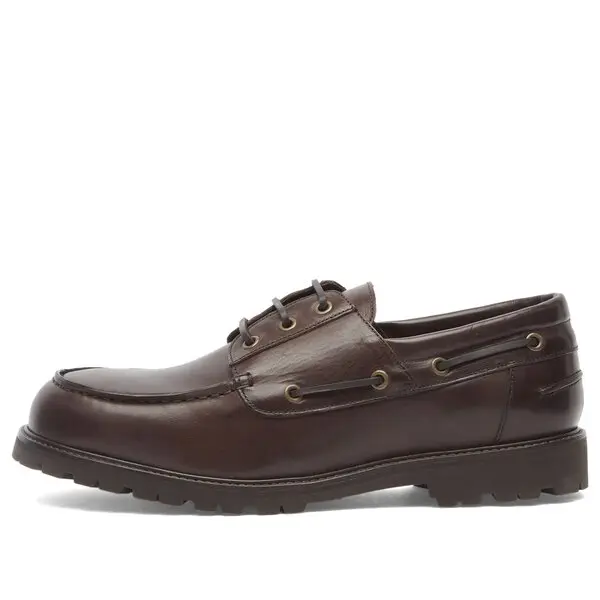 Studio Nicholson Gusto Leather Boat Shoe - Cocoa