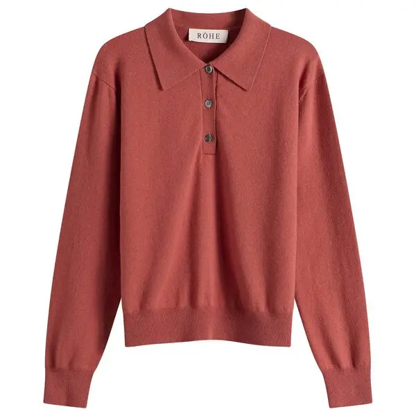 RÓHE Classic Knitted Polo - Washed Red
