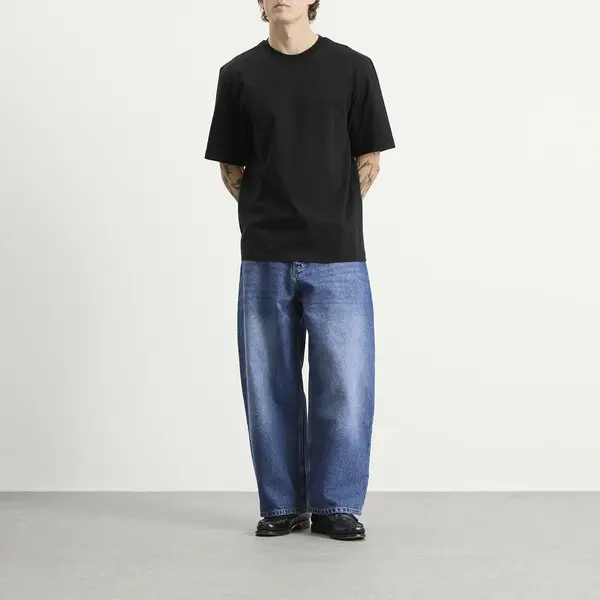 Studio Nicholson Lay Branded Boxy Fit T-shirt - Black
