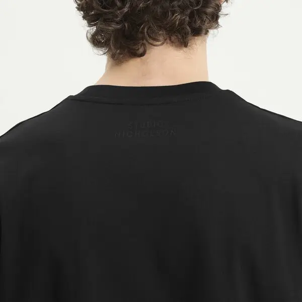 Studio Nicholson Lay Branded Boxy Fit T-shirt - Black