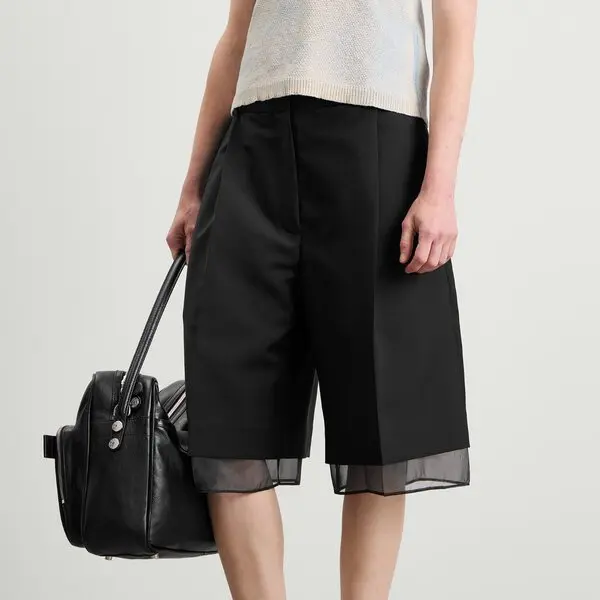 RÓHE Organza Lined Wool Mohair Blend Shorts