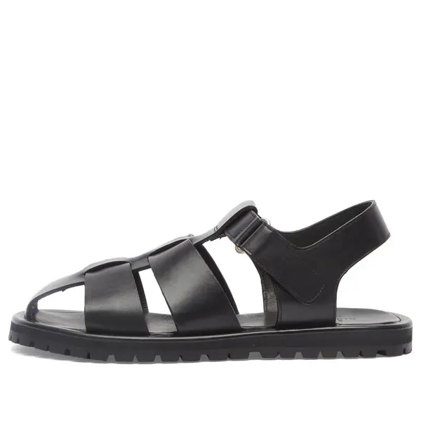 Studio Nicholson Sandom Leather Fisherman Sandal - Black
