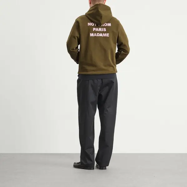 Drole De Monsieur Not From Paris Madame" Slogan Hoodie - Kaki