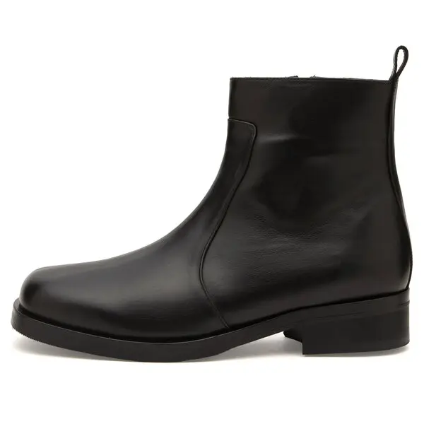 Studio Nicholson Square Leather Boot - Black