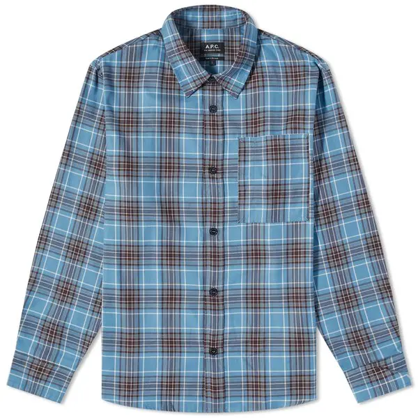 A.p.c. Graham Check Overshirt - Blue