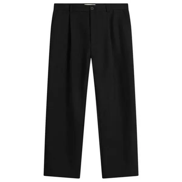 Studio Nicholson Tuck Cotton Tapered Leg Trouser - Black