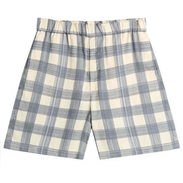 JIL SANDER Relaxed Fit Check Shorts - Blue Hydrangea