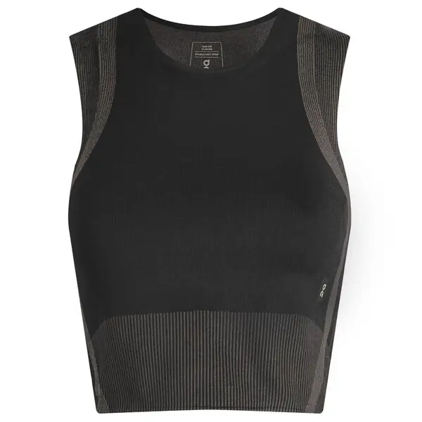 On Studo Knit Crop Top - Black/eclipse